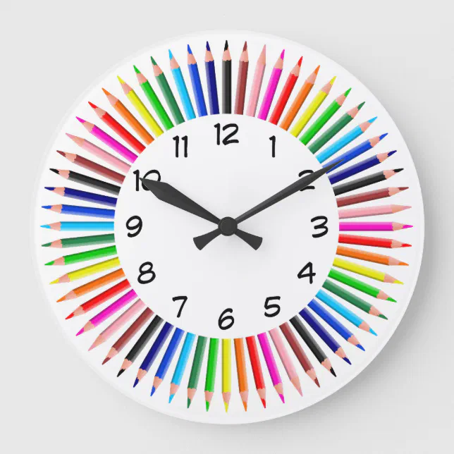 Color pencil clock | Zazzle