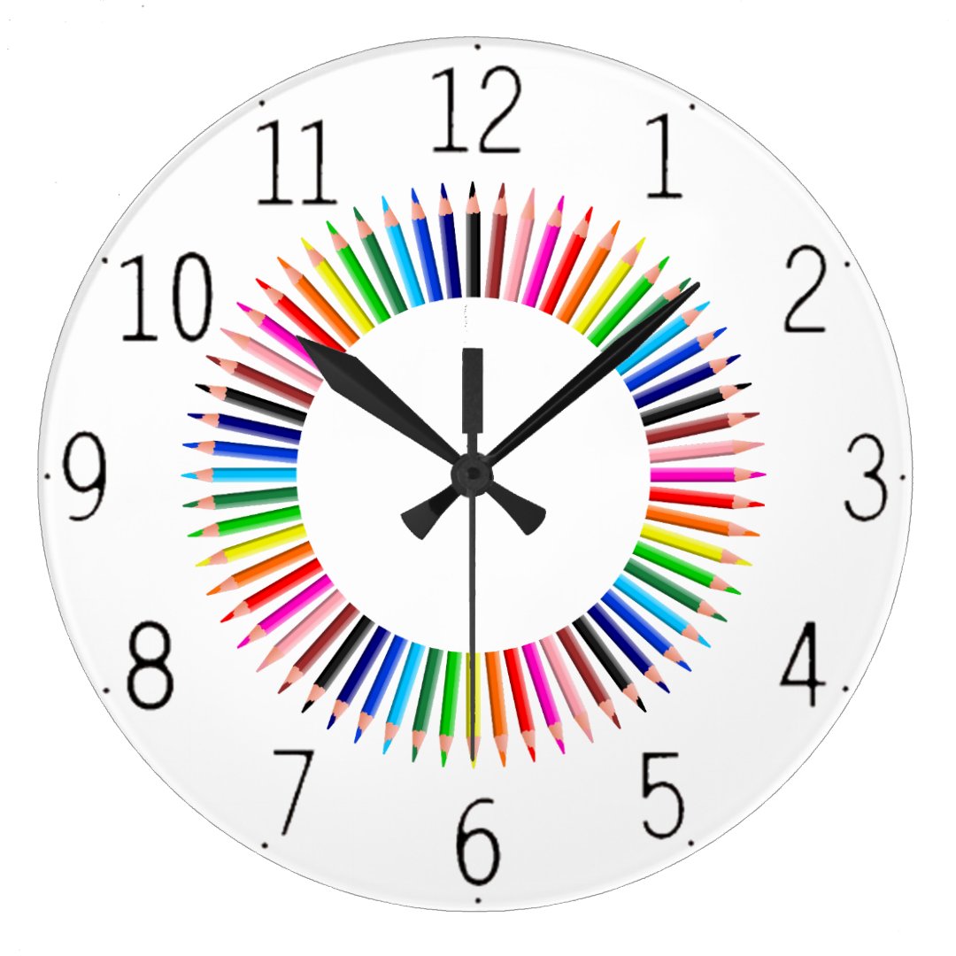 Color pencil clock | Zazzle