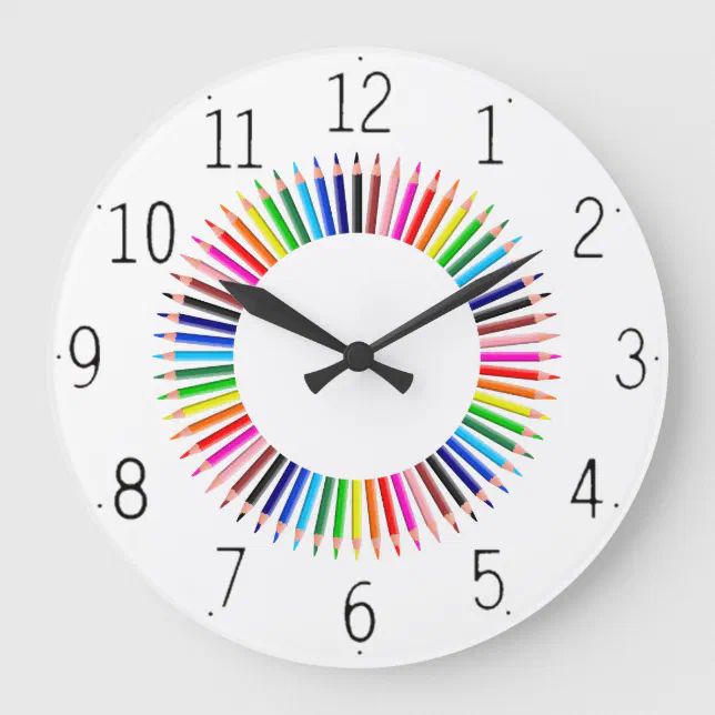 Color pencil clock | Zazzle