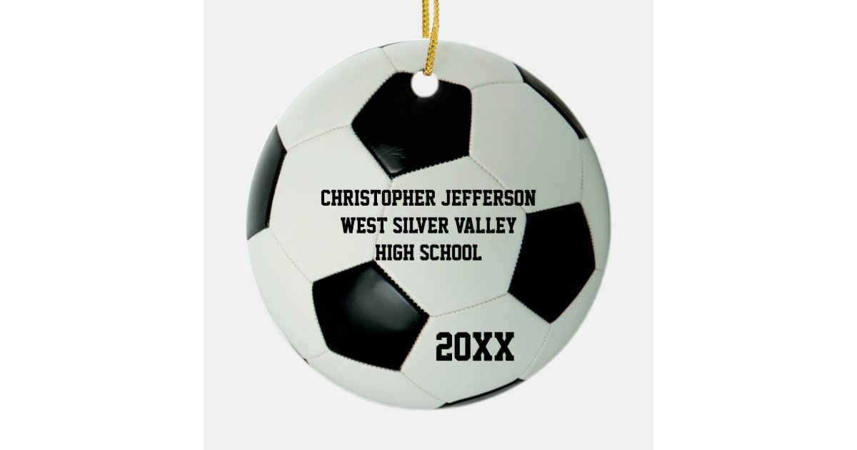 Color Photo Soccer Ball Sports Ceramic Ornament | Zazzle