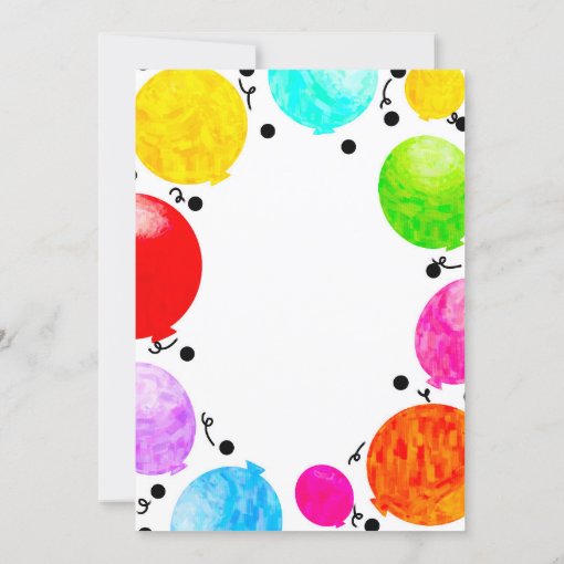 Color Pop Fun Party Balloons Birthday Celebration Invitation | Zazzle