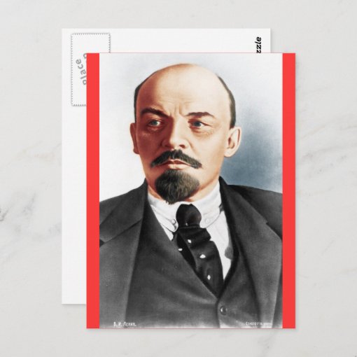 Color portrait of Lenin Postcard | Zazzle