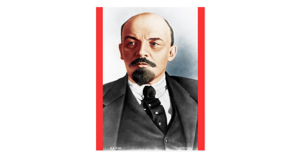 Color portrait of Lenin Postcard | Zazzle.com
