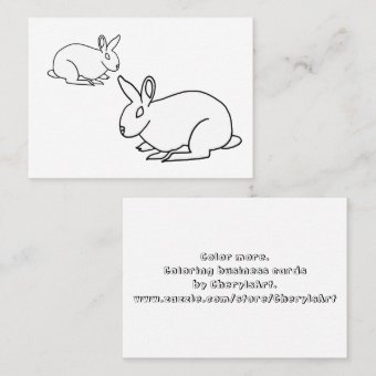 Color Rabbits Coloring Business Cards | Zazzle