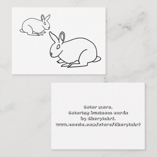 Color Rabbits Coloring Business Cards | Zazzle