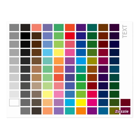 Color Reference Chart Postcard | Zazzle.com