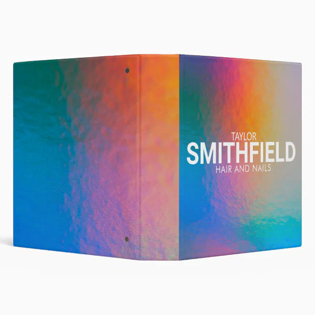 Color Shift Neon Light Holographic Trendy 3 Ring Binder | Zazzle