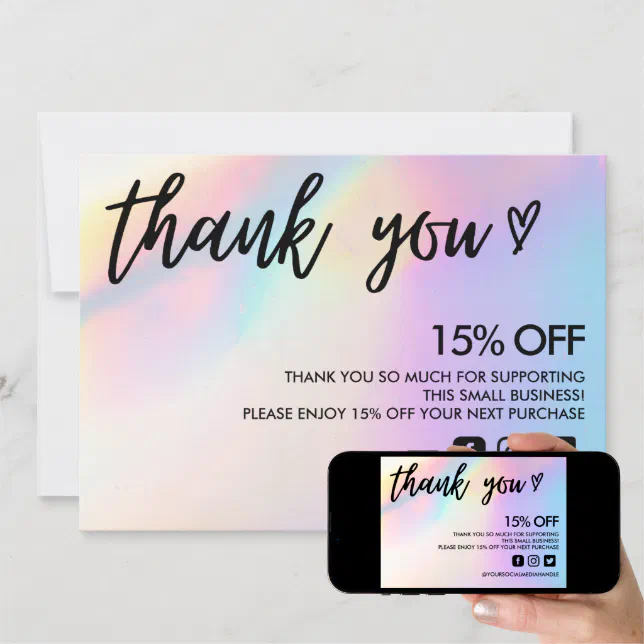 Color Shift Thank You Heart Invitation | Zazzle