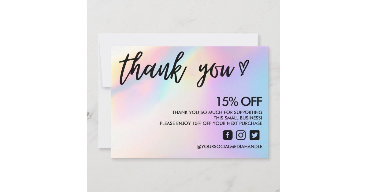 Color Shift Thank You Heart Invitation | Zazzle
