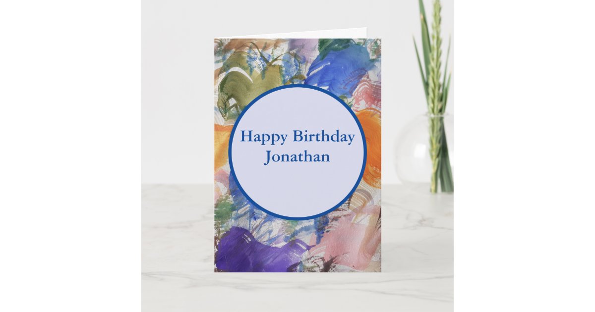 Color Splash Abstract Art Birthday Card | Zazzle