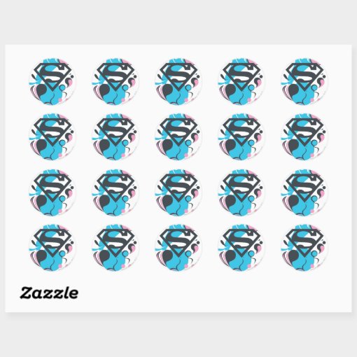 Color Splash Blue Classic Round Sticker | Zazzle