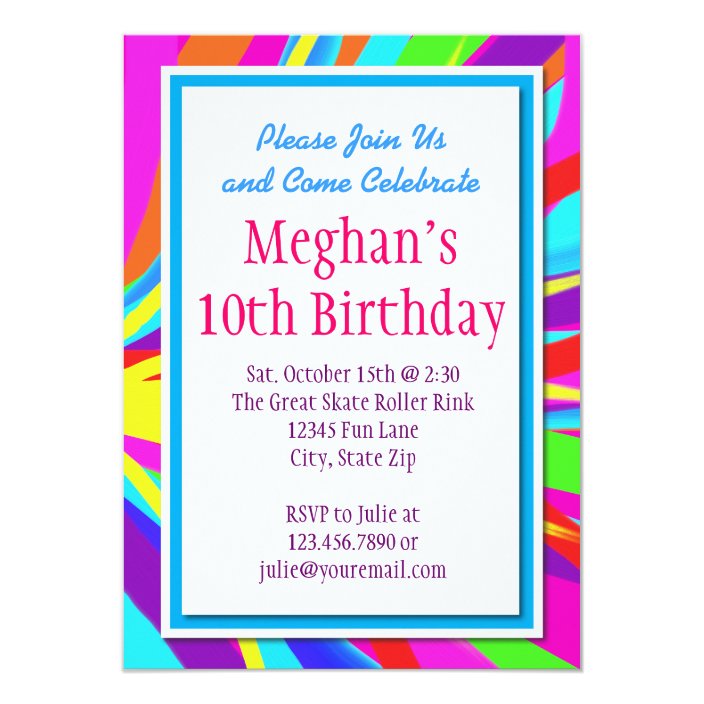Color Splash Bold Birthday Party Invitations | Zazzle.com