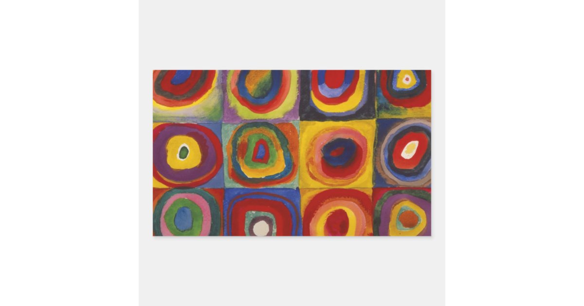 Color Study of Squares Circles Rectangular Sticker | Zazzle