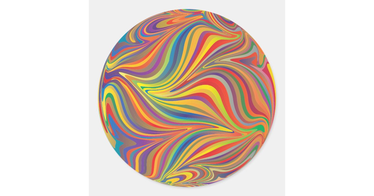 Color swirl classic round sticker | Zazzle