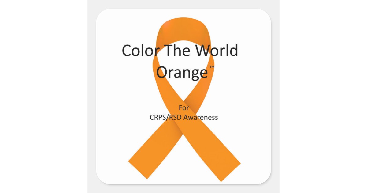 Color The World Orange™ for CRPS/RSD Awareness Sti Square Sticker | Zazzle