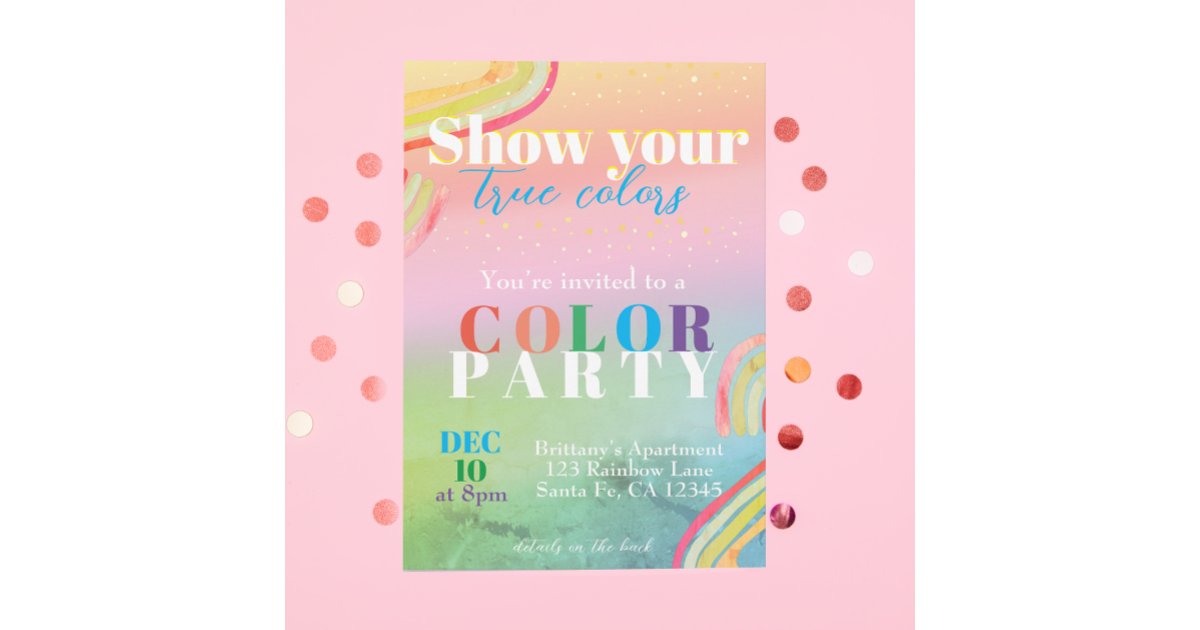 Color Theme Adult Party Invitation | Zazzle