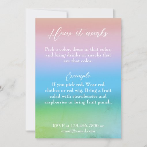 Color Theme Adult Party Invitation | Zazzle