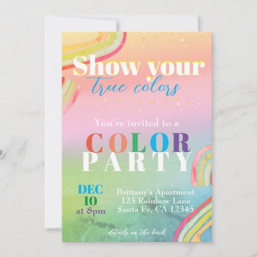 Color Theme Adult Party Invitation | Zazzle