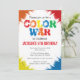 Color War Birthday Invitation | Color Run | Zazzle