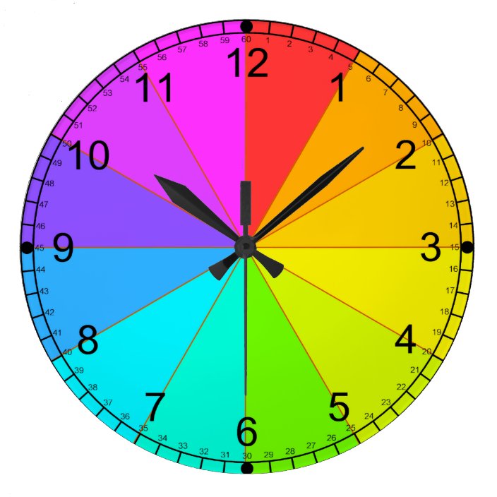 Color wheel and time teaching clock | Zazzle.com