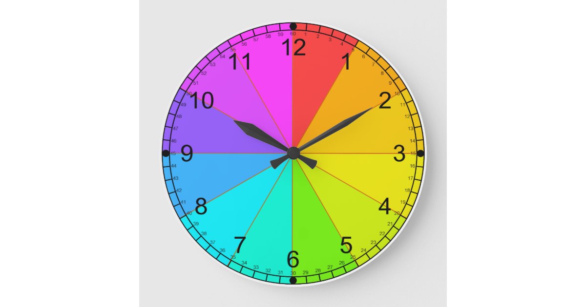 Color wheel and time teaching clock | Zazzle