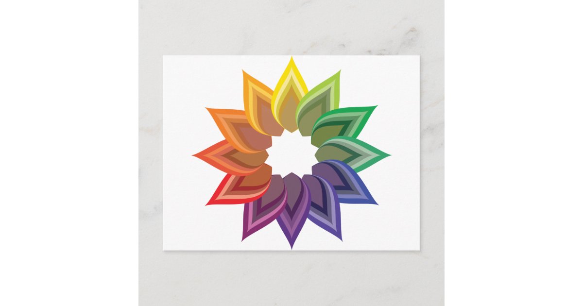 Color Wheel Flower Postcard | Zazzle