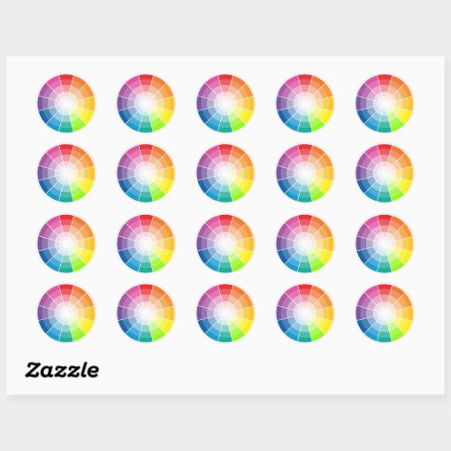 Color wheel light classic round sticker | Zazzle
