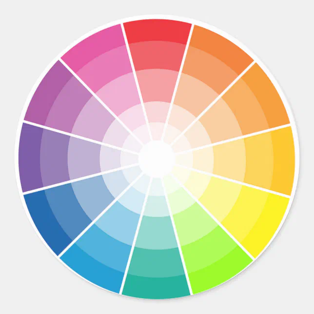 Color wheel light classic round sticker | Zazzle