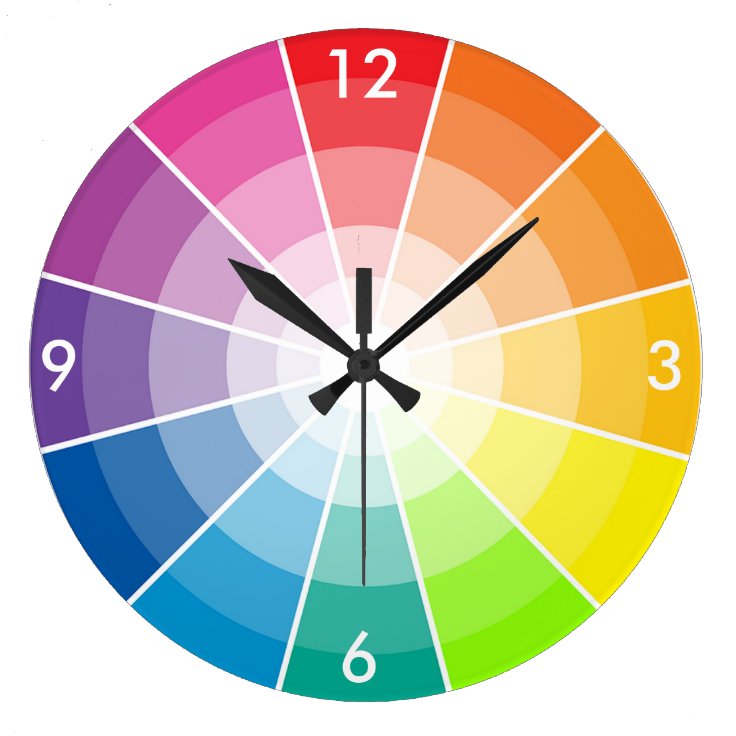 Color wheel light large clock | Zazzle
