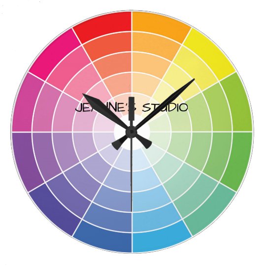 Color Wheel Personalized Clock | Zazzle.com