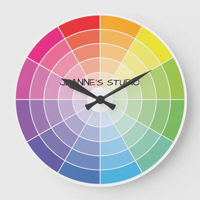 Color Wheel Personalized Clock | Zazzle