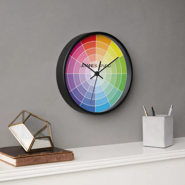Color Wheel Personalized Clock | Zazzle