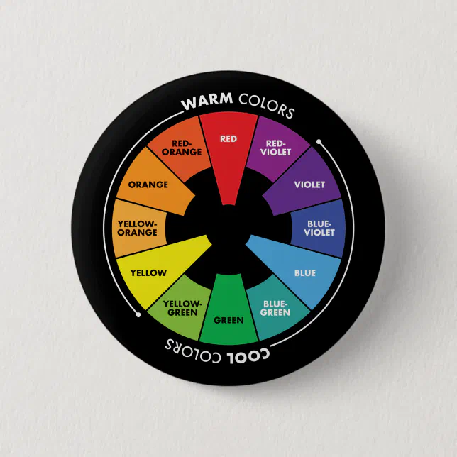 Color Wheel - Primary, Secondary & Tertiary Colors Button | Zazzle
