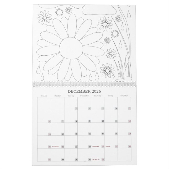 december calendar coloring pages