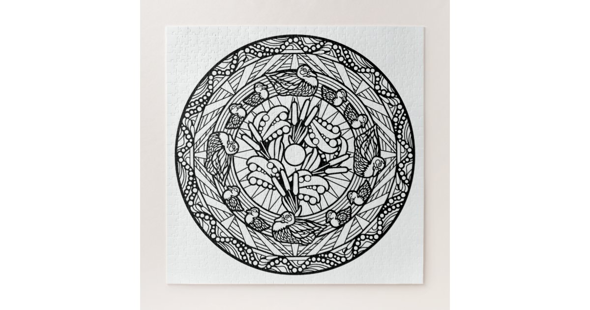 Color Your Own Coloring Book Mandala Animals Birds Jigsaw Puzzle | Zazzle