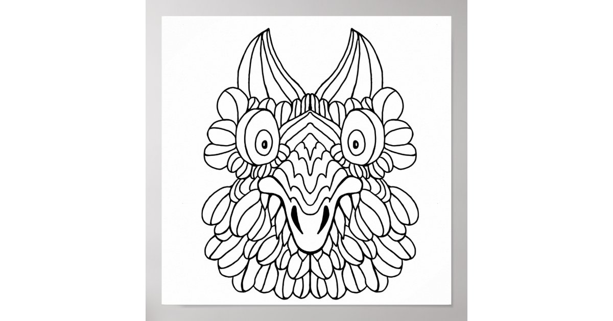 Color Your Own Dragon Poster | Zazzle