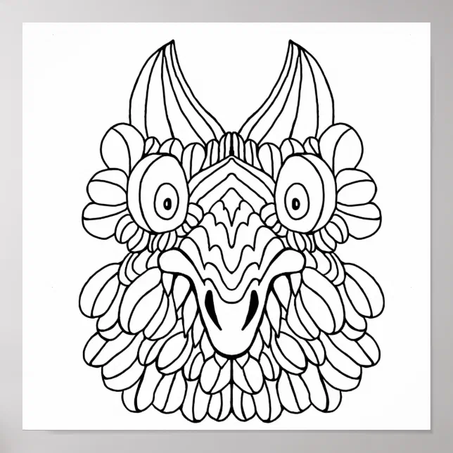 Color Your Own Dragon Poster | Zazzle