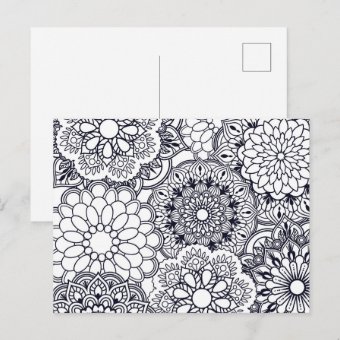 Color Your Own Floral Mandalas Postcard | Zazzle