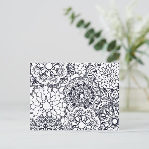 Color Your Own Floral Mandalas Postcard | Zazzle