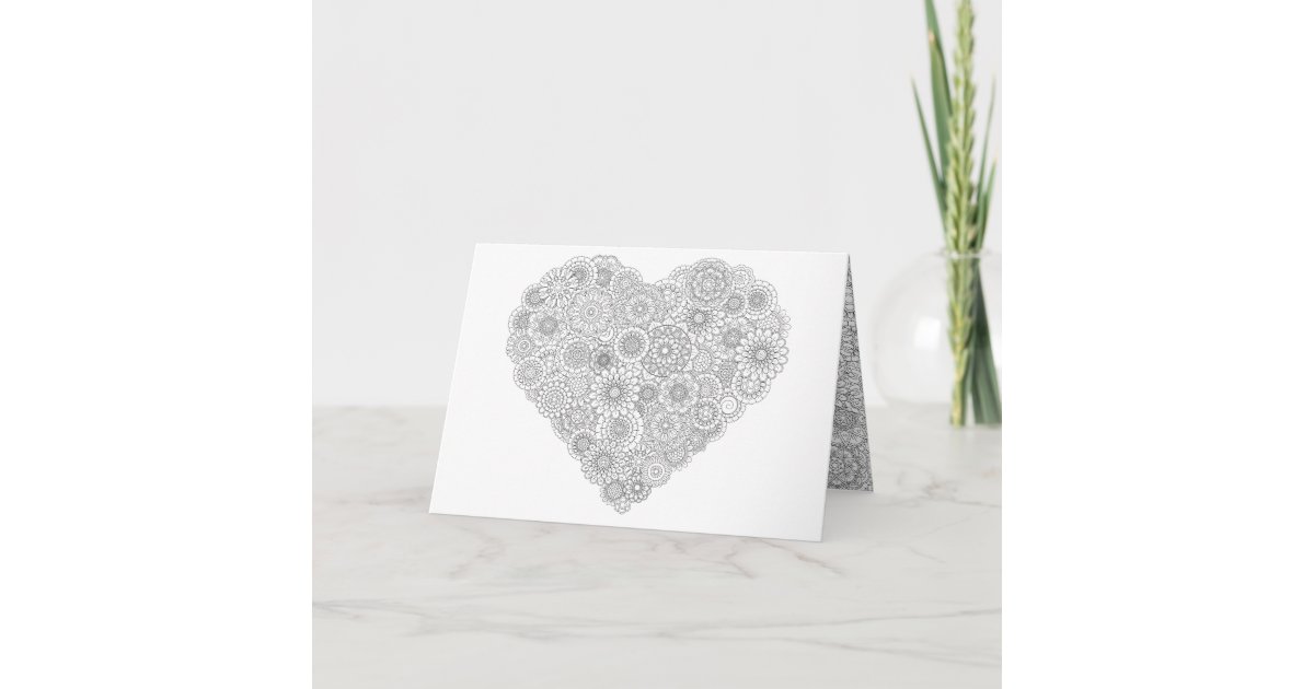 Color Your Own Heart Greeting Card | Zazzle