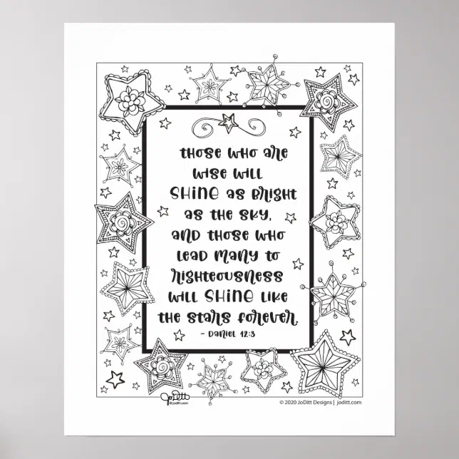 Color Your Own Inspirational Quote Bible Verse Poster | Zazzle