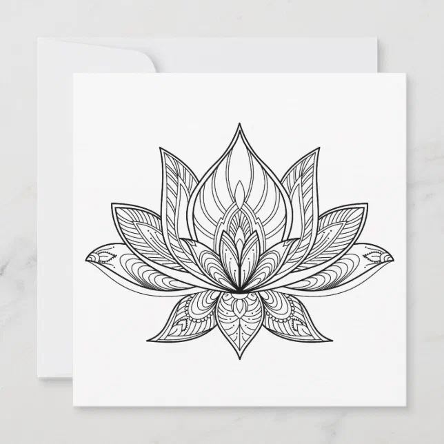 Color Your Own Lotus Card | Zazzle