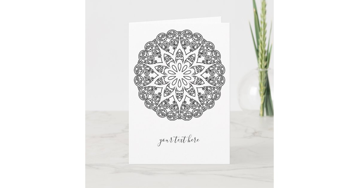 Color Your Own MANDALA - DIY Coloring Book 1 Card | Zazzle