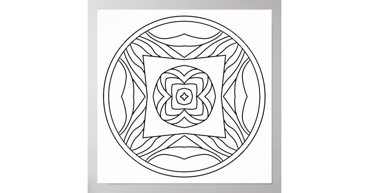 Color your own mandala poster | Zazzle
