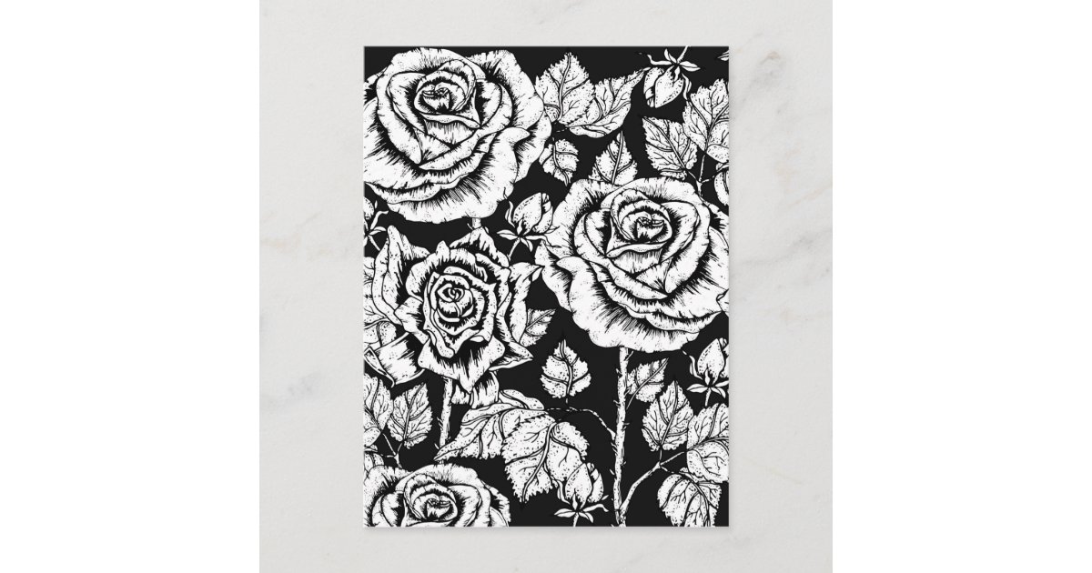 Color Your Own Roses Postcard | Zazzle