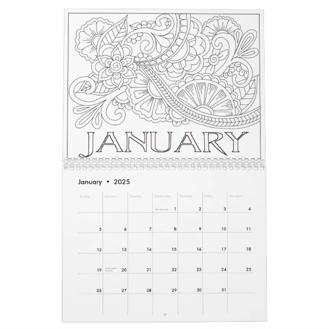 Color Your Year Custom Printed Calendar | Zazzle
