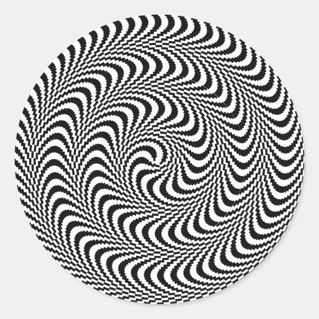 Colorable Optical Block Spiral Classic Round Sticker | Zazzle