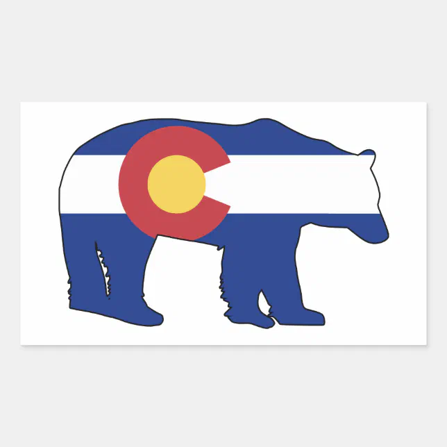 Colorado Bear Flag Rectangular Sticker | Zazzle