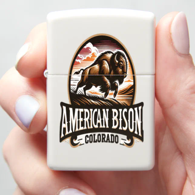 Colorado Bison Trail Crest Logo Zippo Lighter | Zazzle