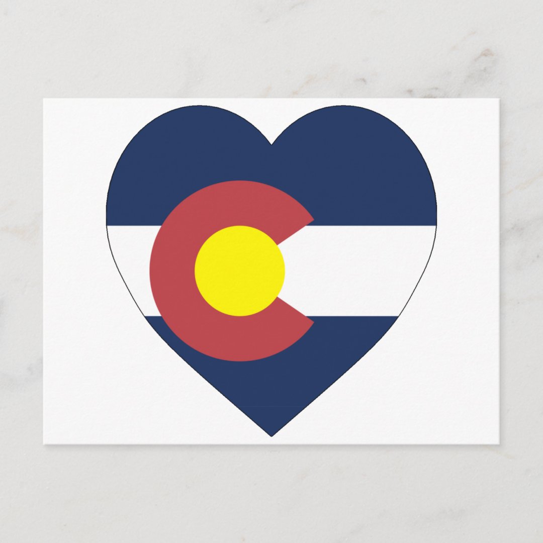 Colorado Flag Heart Postcard | Zazzle